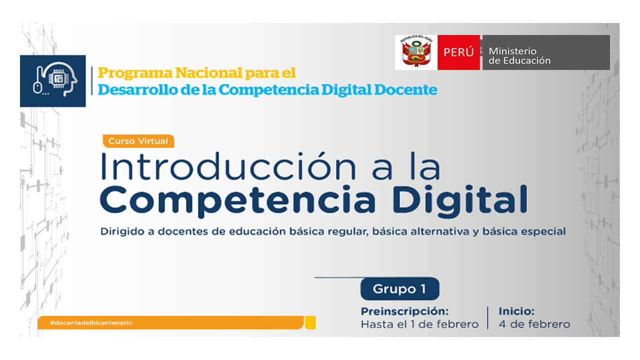 MINEDU - Curso Virtual Introducción a la Competencia Digital