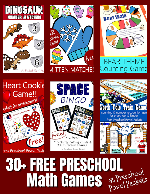 Preschool Math Games {Free to download!} | Preschool Powol Packets