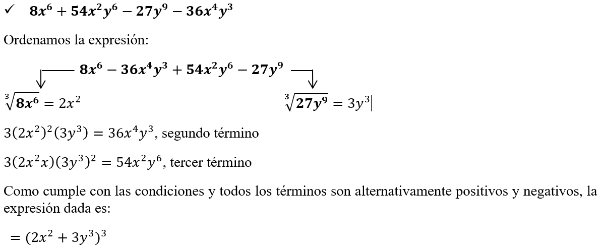 CASO VIII: CUBO PERFECTO DE BINOMIOS
