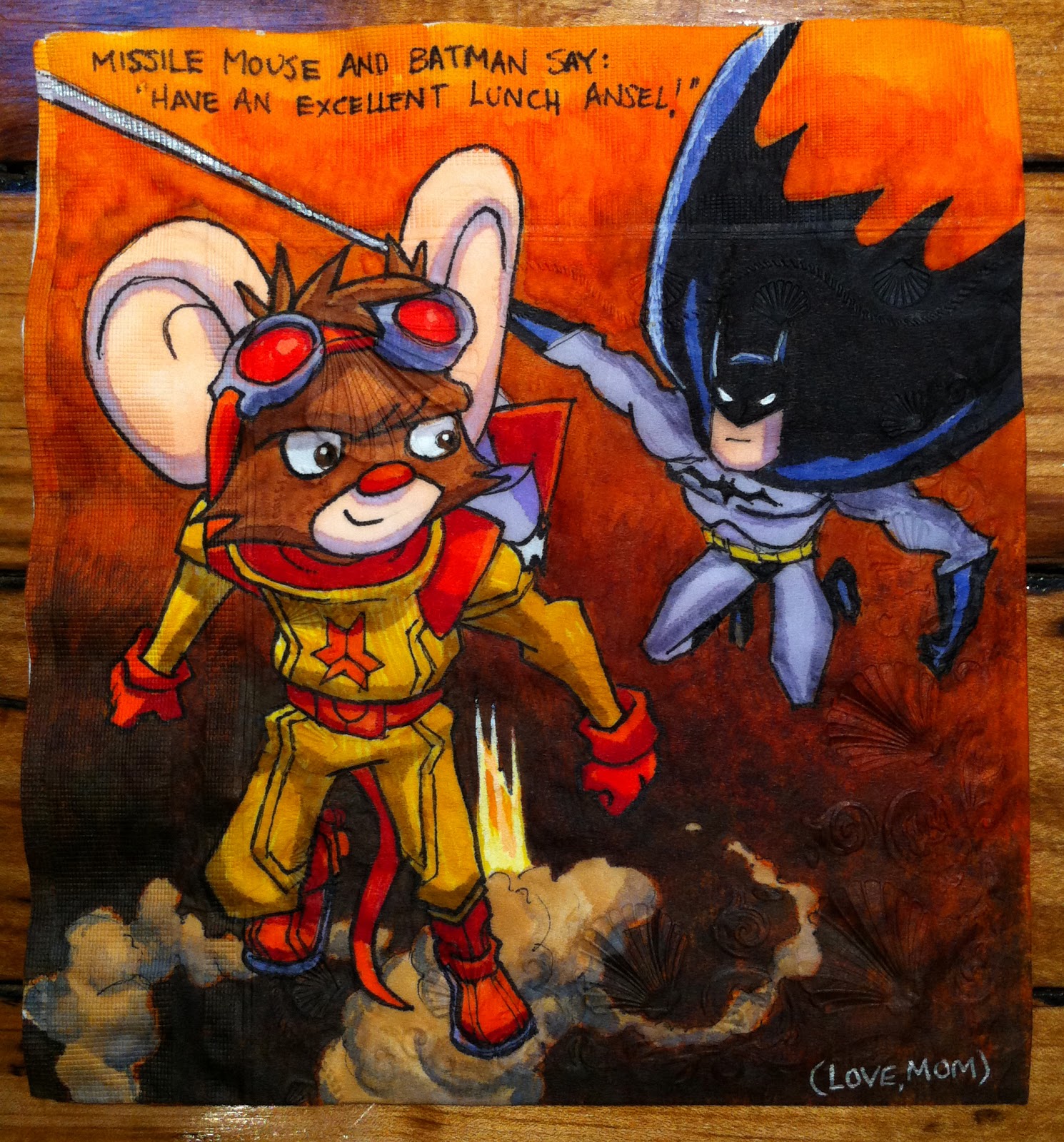 Daily Napkins: Missile Mouse and Batman
