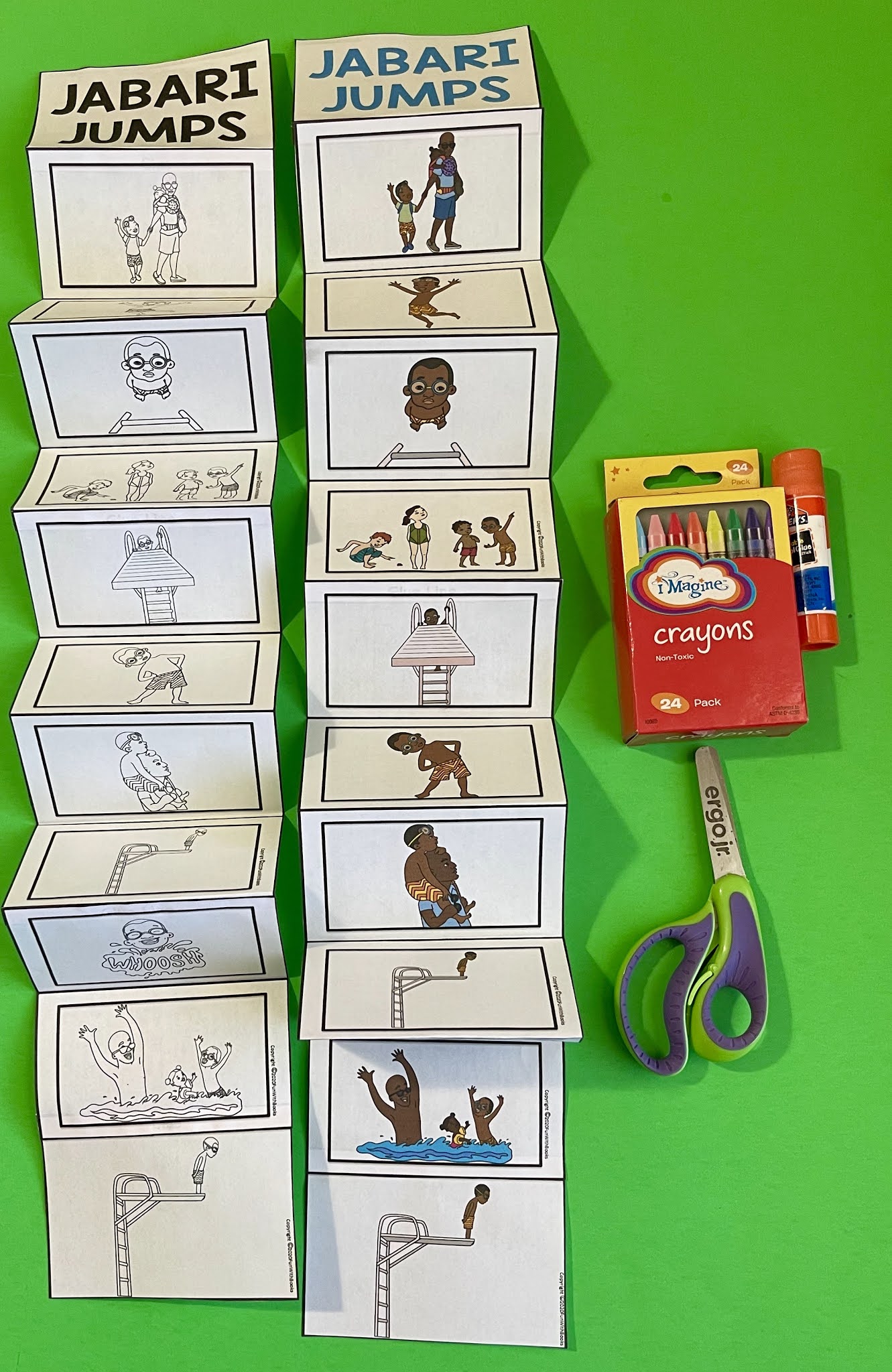 JABARI JUMPS SEQUENCING BOOK CRAFT ~ Book Units by Lynn