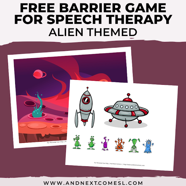 Free Printable Aliens Barrier Game for Speech Therapy | And Next Comes ...