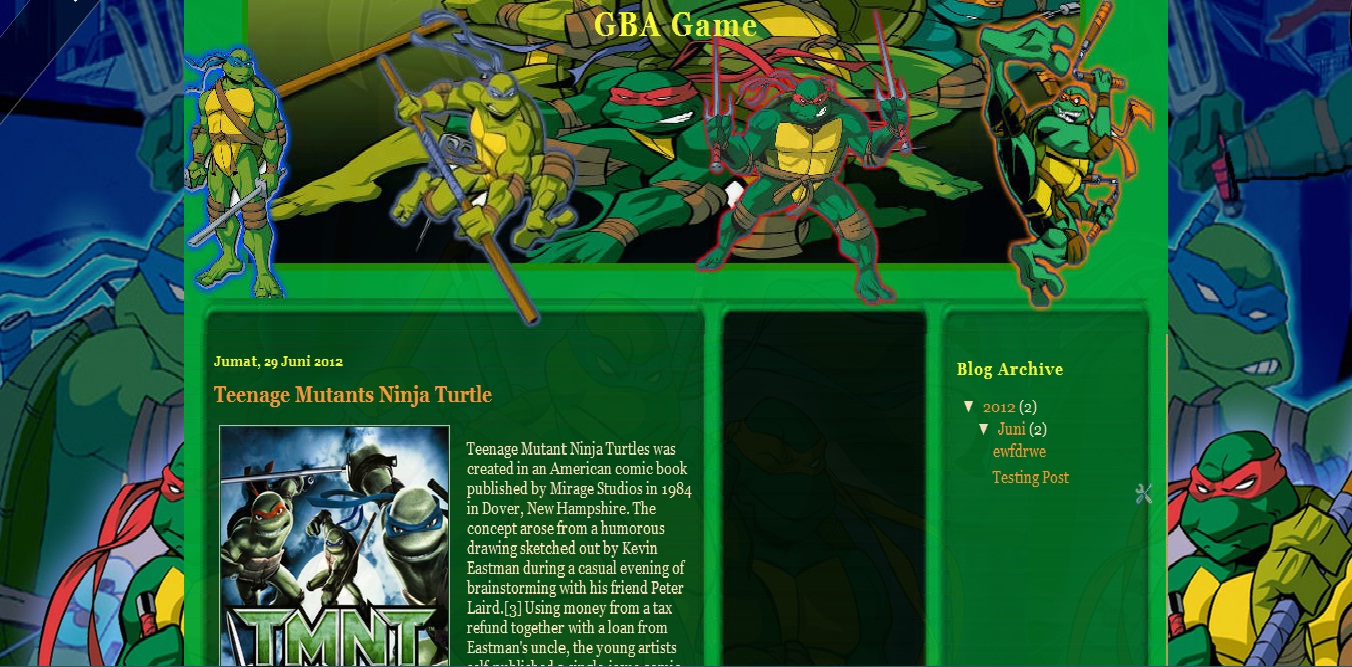 GTS-24 : Teenage Mutants Ninja Turtle Template Blog