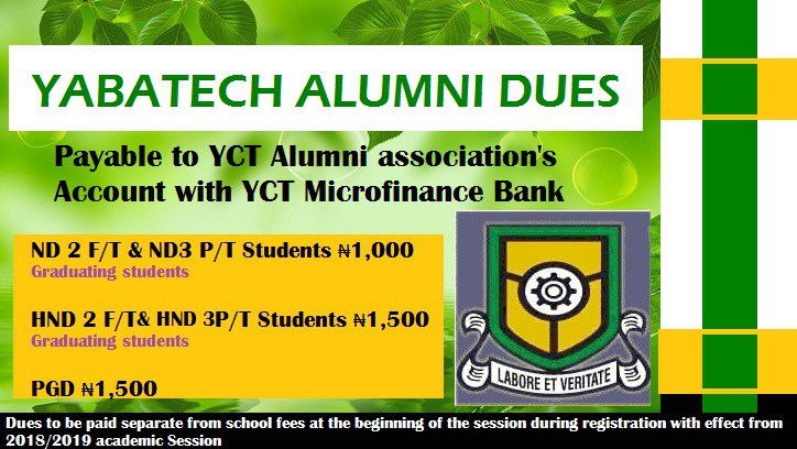 YABATECH ALUMNI Dues for Full and Part-Time Students [ND, HND & PGD]