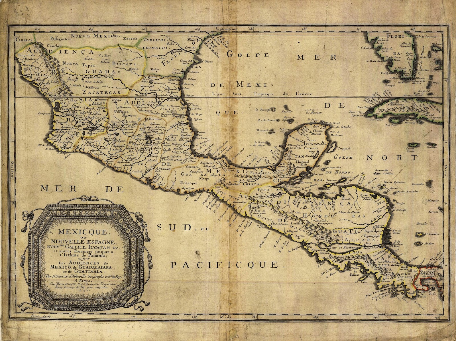 Mapa de la República Mexicana de 1656 - división en audiencias ...