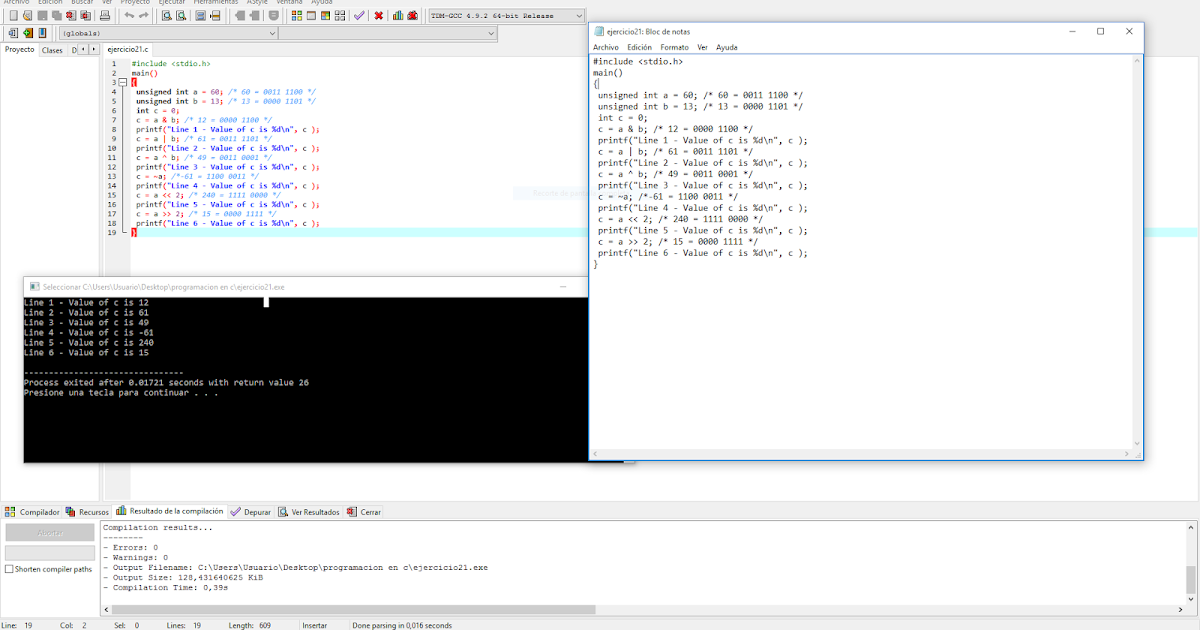 TIC BACH1 A (Lucía): Segundos Ejercicios en C del tutorial TutorialsPoint