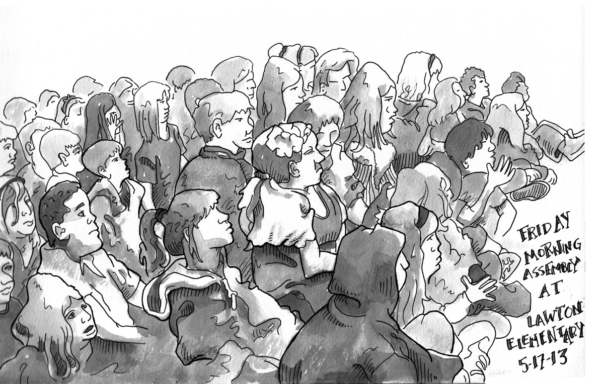Urban Sketchers Seattle: Elementary School Assembly