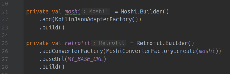 Android Moshi 사용하기:산을 붉게 물들이는 꽃