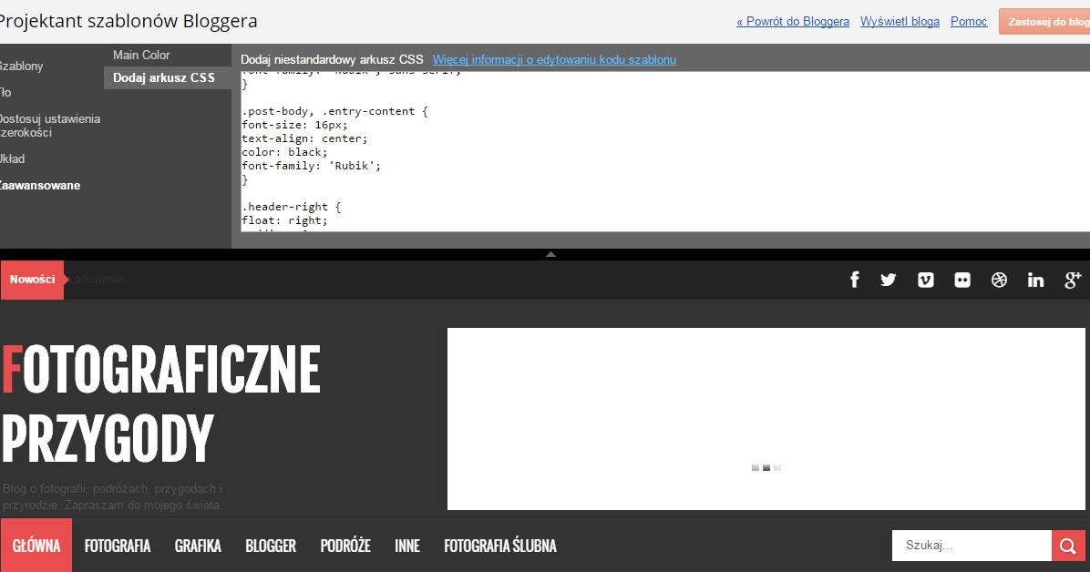 Zmiana czcionki posta Blogger - CSS | Opinie Facebook Google Korekta ...