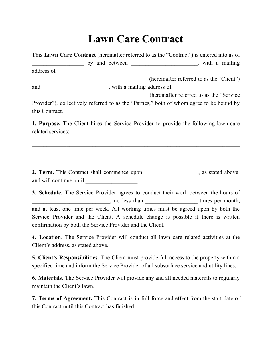 Lawn Mowing Contract Template Invoice Template Lawn Mowing Contract Template Invoice Template