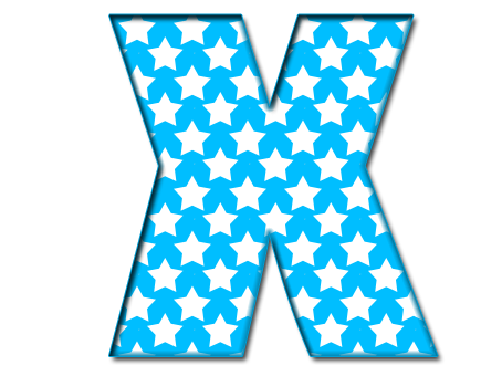 Abecedario Azul con Estrellas Blancas. Blue Alphabet with White Stars ...