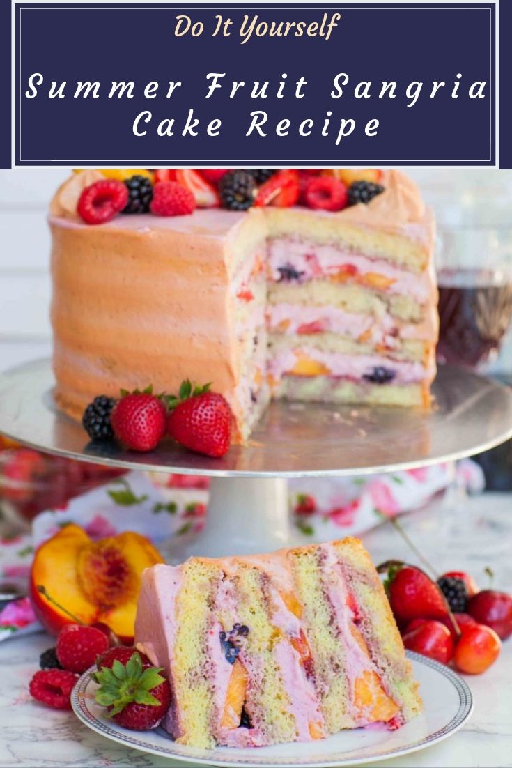 Summer Fruit Sangria Cake Recipe - Kitchen Pad