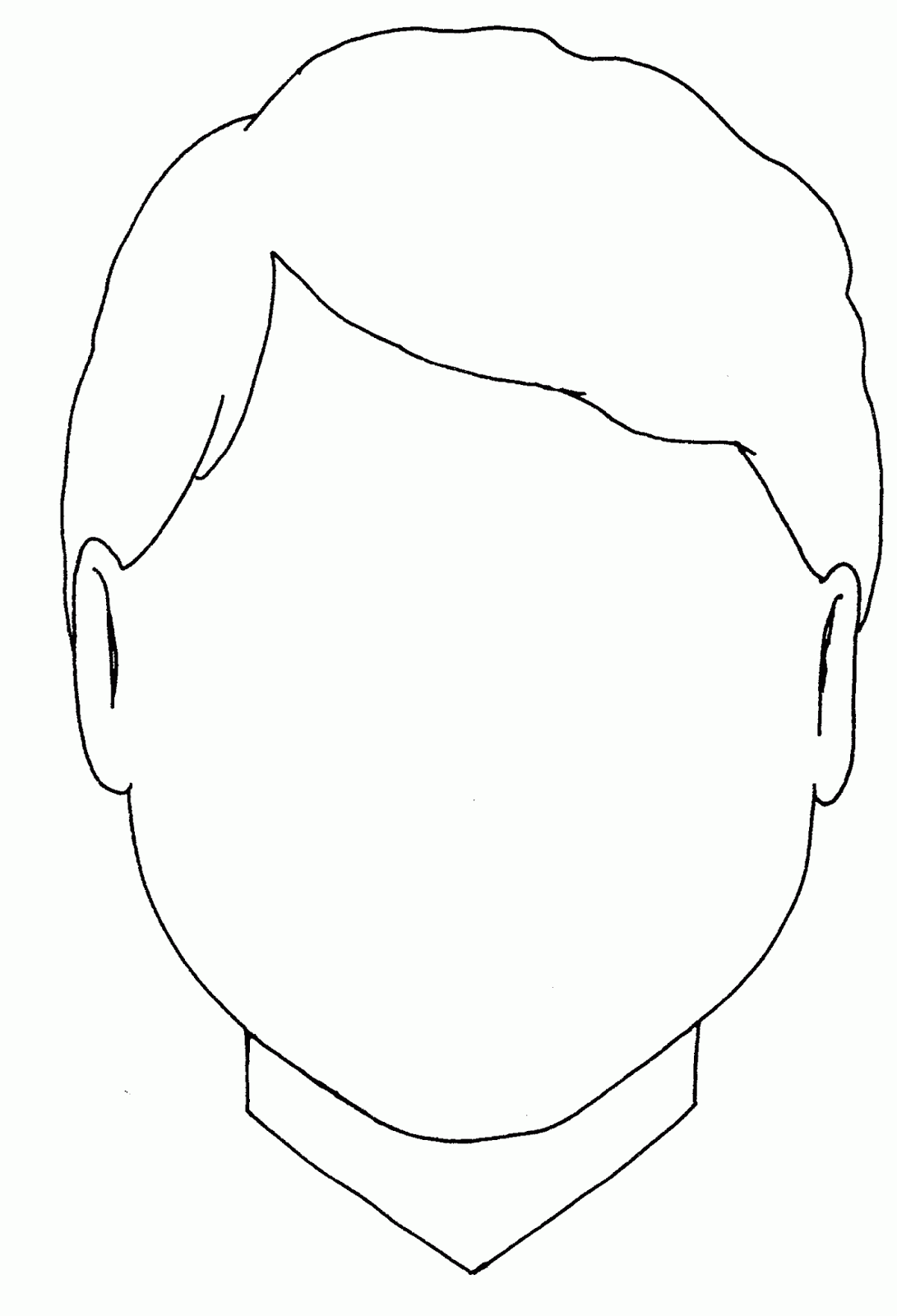 Blank Boy Face Coloring Page Sketch Coloring Page
