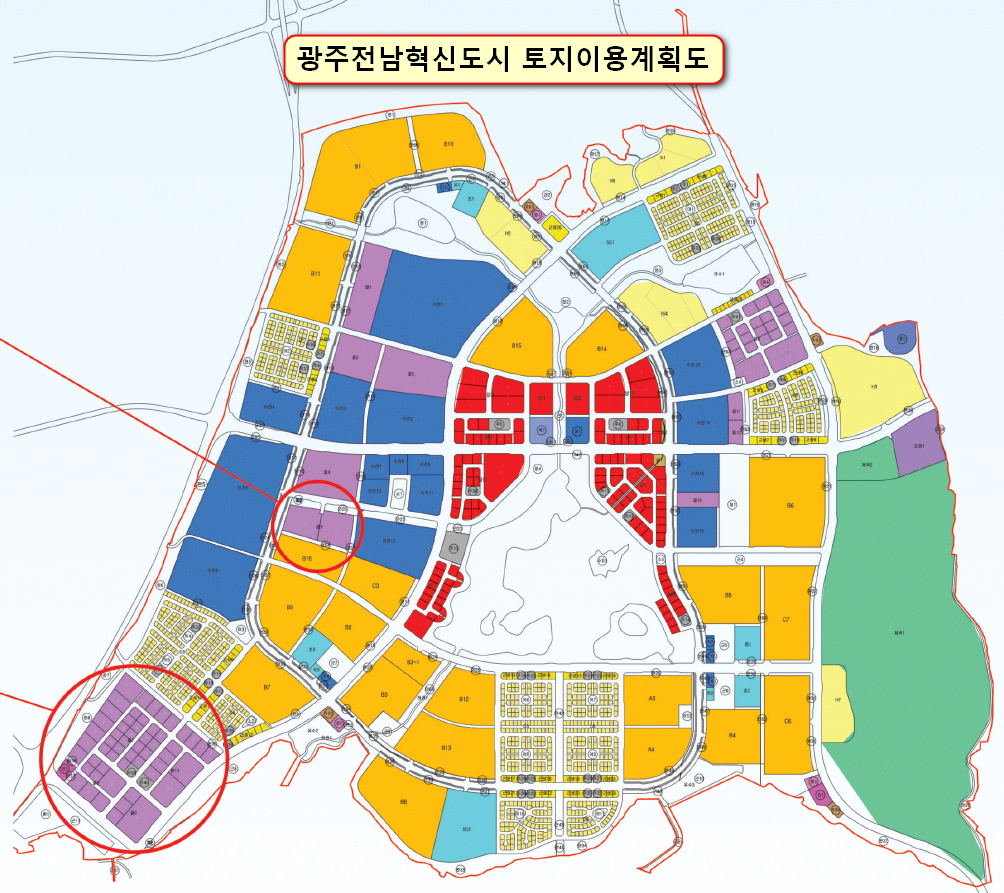Changes in Pyeongtaek and Hyangnam: 광주전남혁신도시B1블록 이노시티애시앙 입지환경(위치)