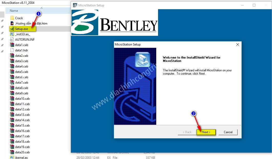 Bộ cài MicroSation V8.11_2004 và hướng dẫn cài đặt