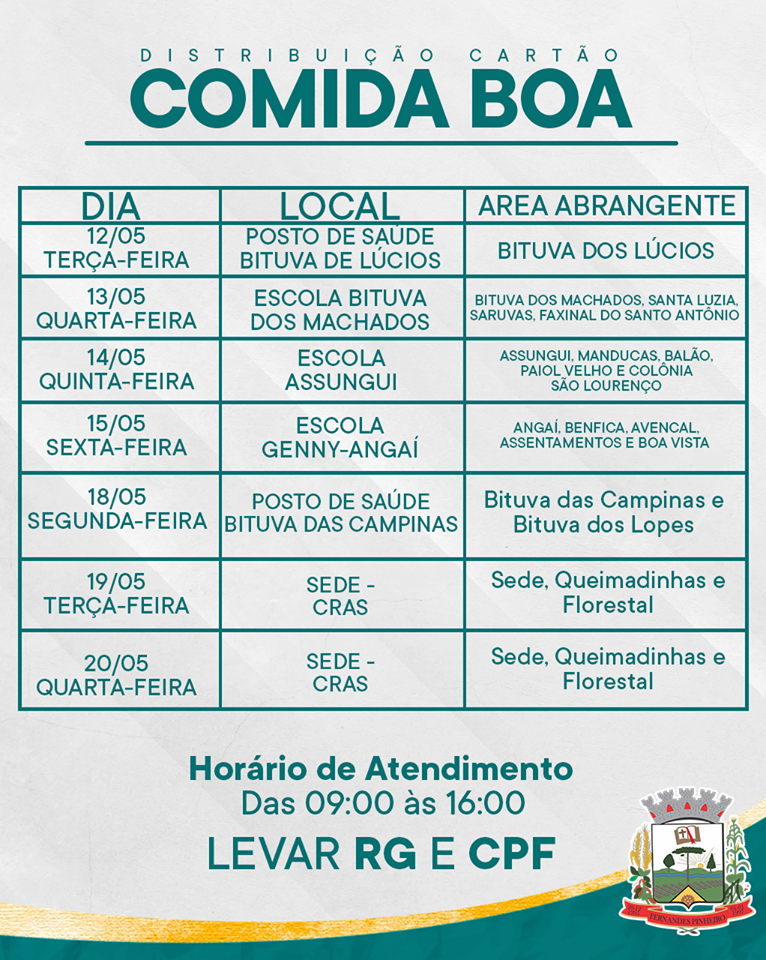 Fernandes Pinheiro inicia distribuição do Cartão Comida Boa - Rádio Najuá