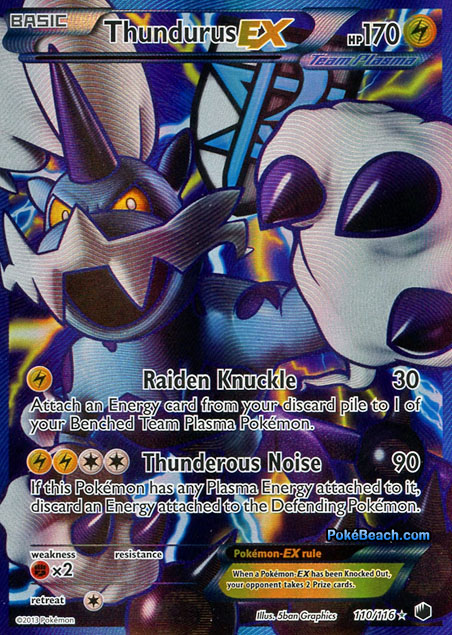 Thundurus EX Full Art -- Plasma Freeze Pokemon Card Review ...