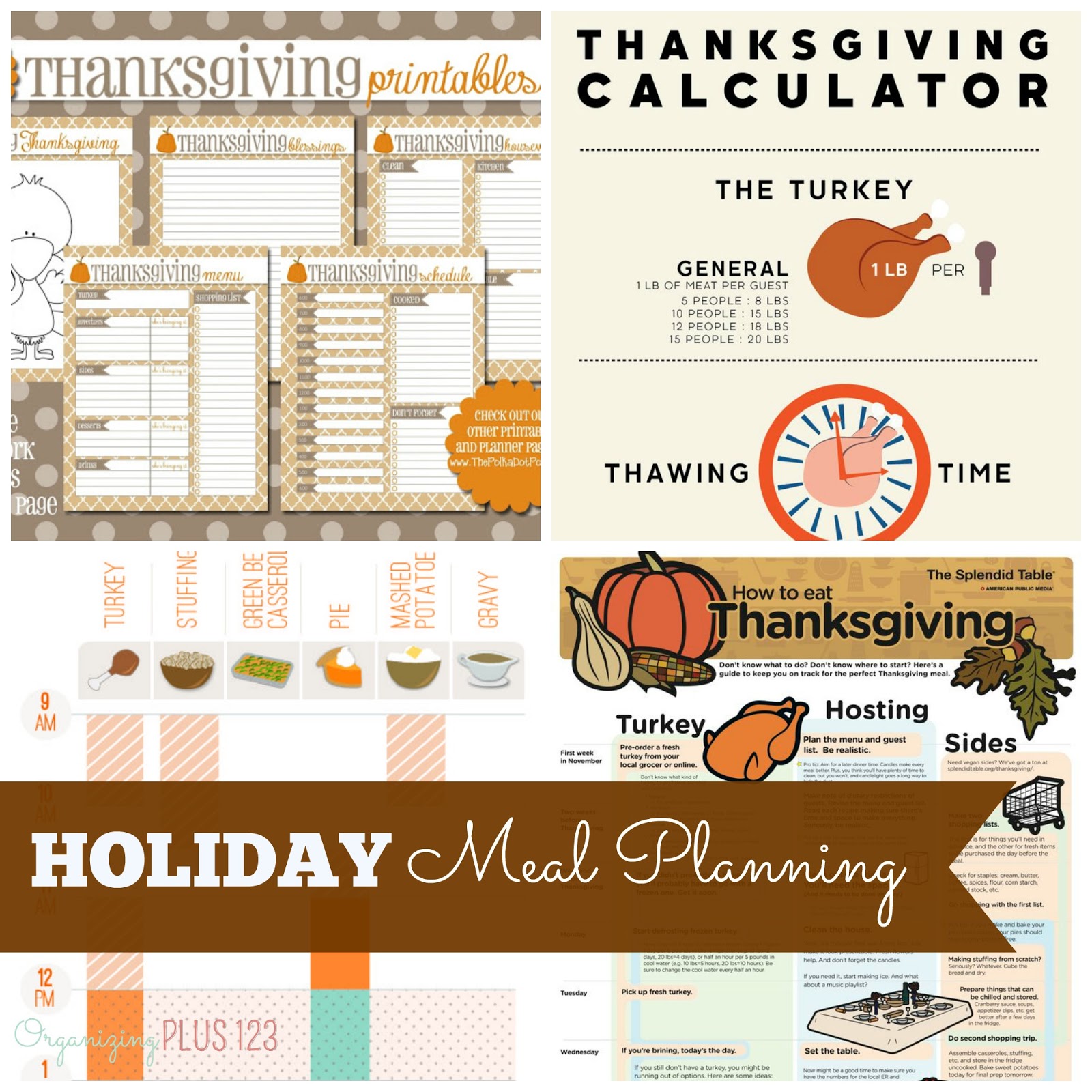 Organizing Plus 123: Holiday Meal Planning: Thanksgiving