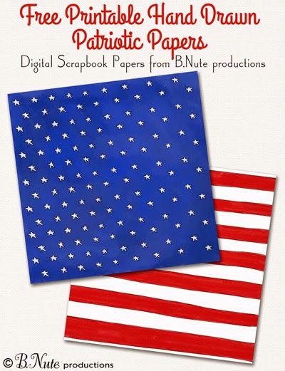 bnute productions: Free Printable Hand Painted Patriotic Digital ...