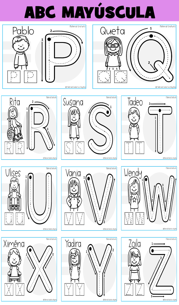Abecedario mayúscula y minúscula | Materiales Educativos para Maestras