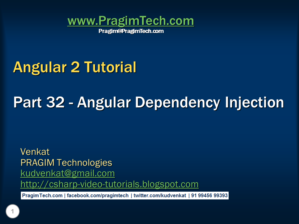 Sql server, .net and c# video tutorial: Angular dependency injection