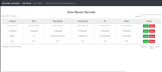 Aplikasi barcode generator dengan PHP, MySQL dan Bootstrap 4 - Hakko Blog's