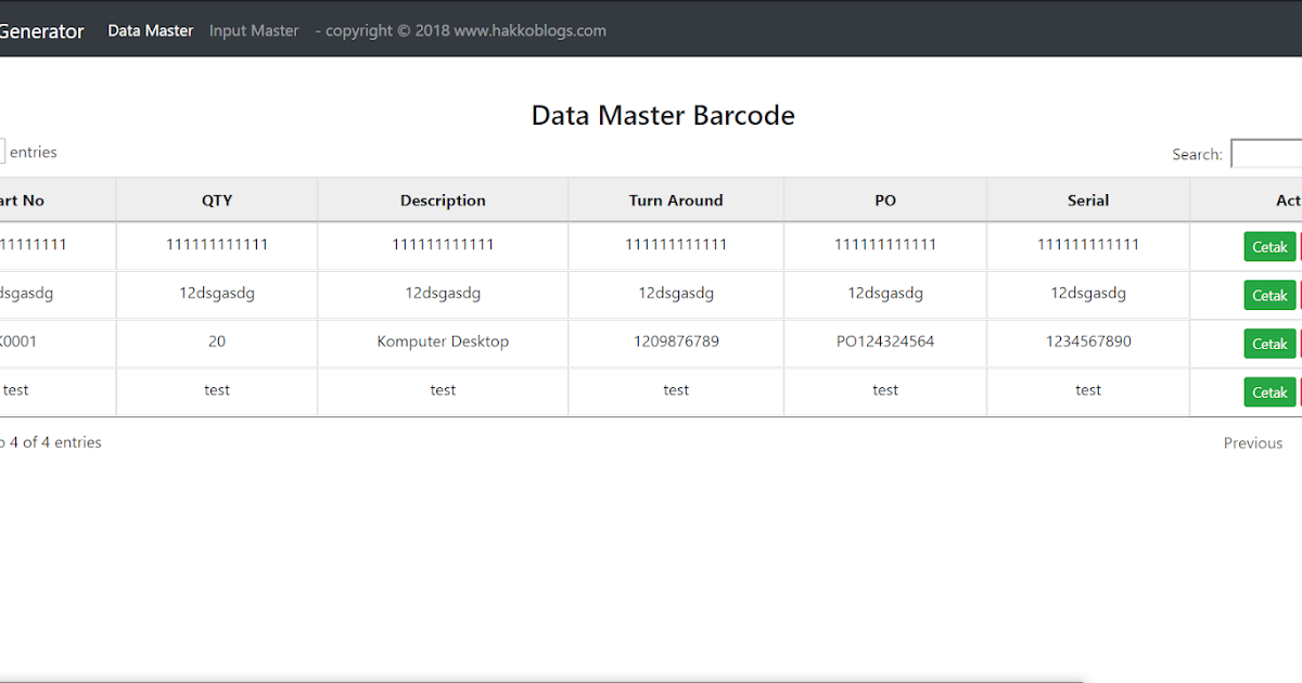 Aplikasi barcode generator dengan PHP, MySQL dan Bootstrap 4 - Hakko Blog's