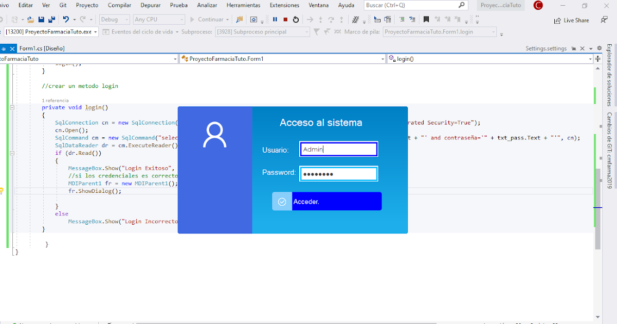 como hacer login en c# windows form (csharp) ~ Articulos de ...