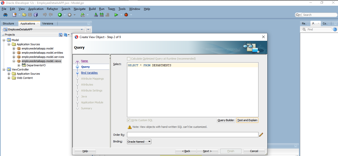 How to create Query Based ViewObject in oracle ADF? How to create Query Based ViewObject in oracle ADF?