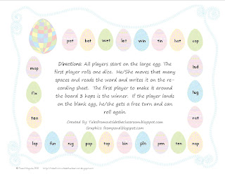 Classroom Freebies Too: Easter CVC Game