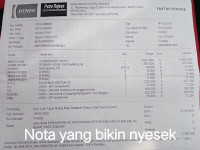 Share service AC Aerio di dealer Denso AC magelang {Kun Widodo}
