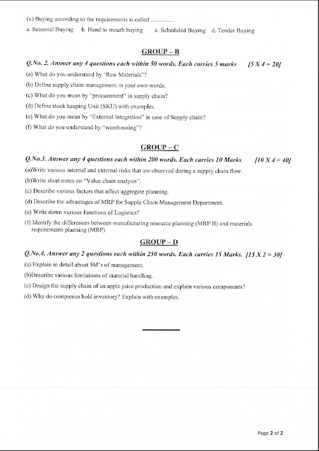 OSPU MP logistics and supply chain management June 2018 Question Paper ...