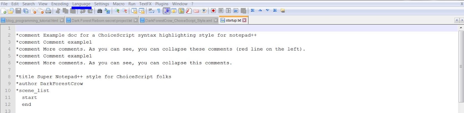 Dark Forest Crow Notes: Notepad++ custom syntax highlighting tutorial ...