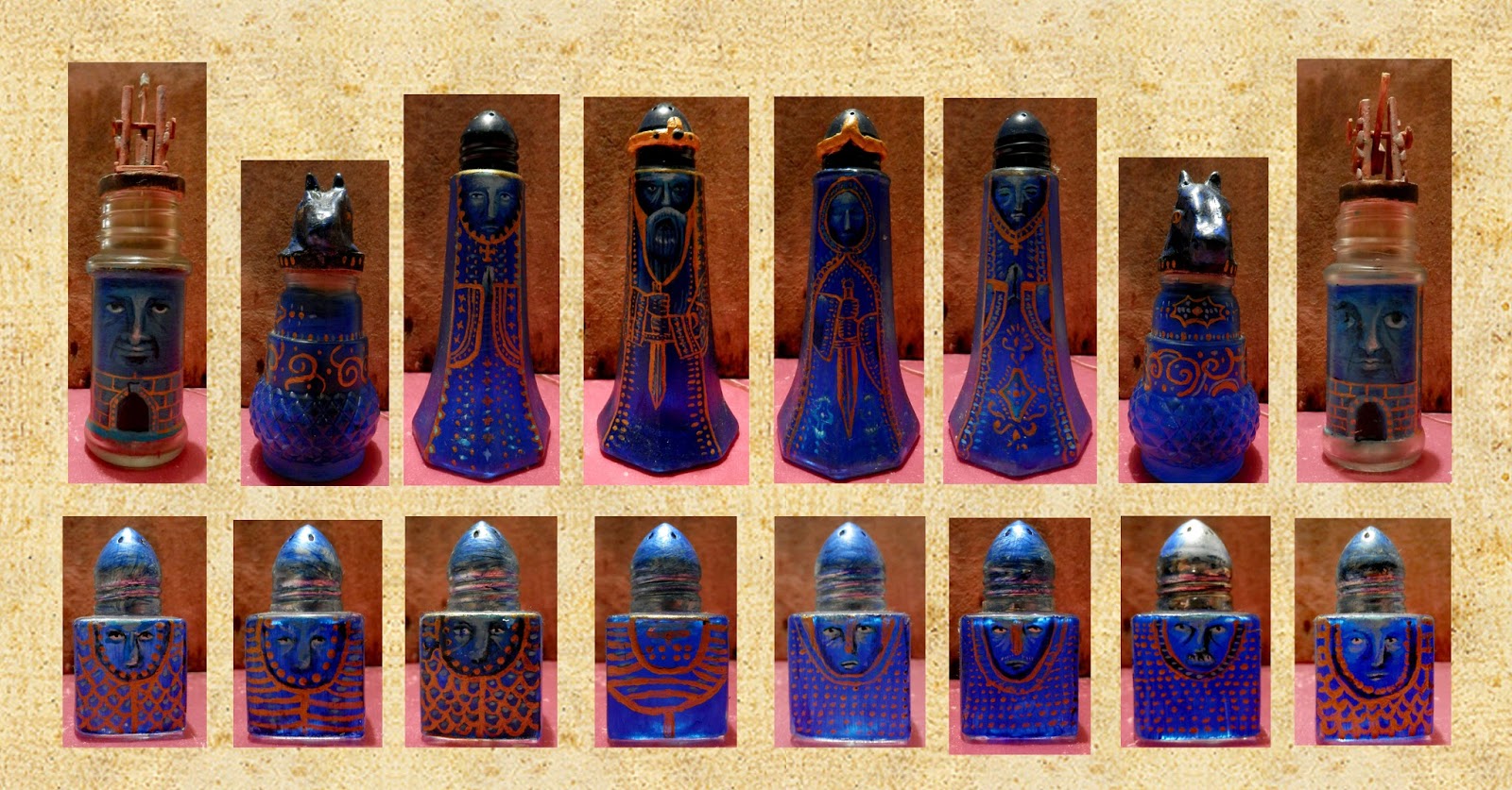Giallo Antico: Salt and Pepper Shaker Chess Set
