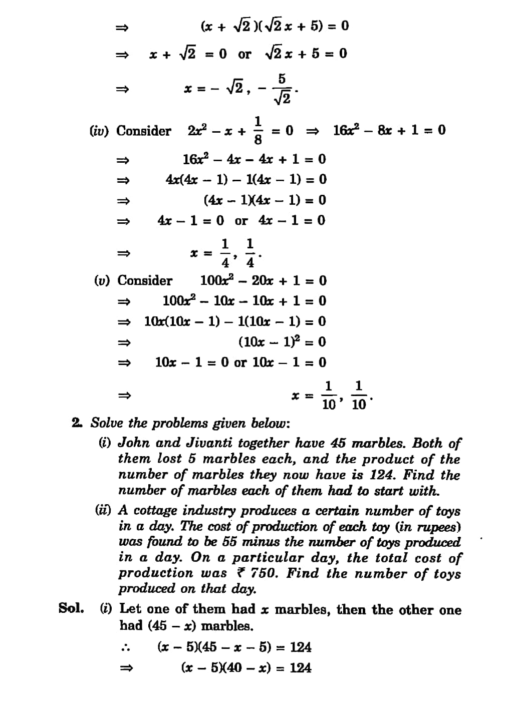 Quadratic equations class 10 math - Studypur