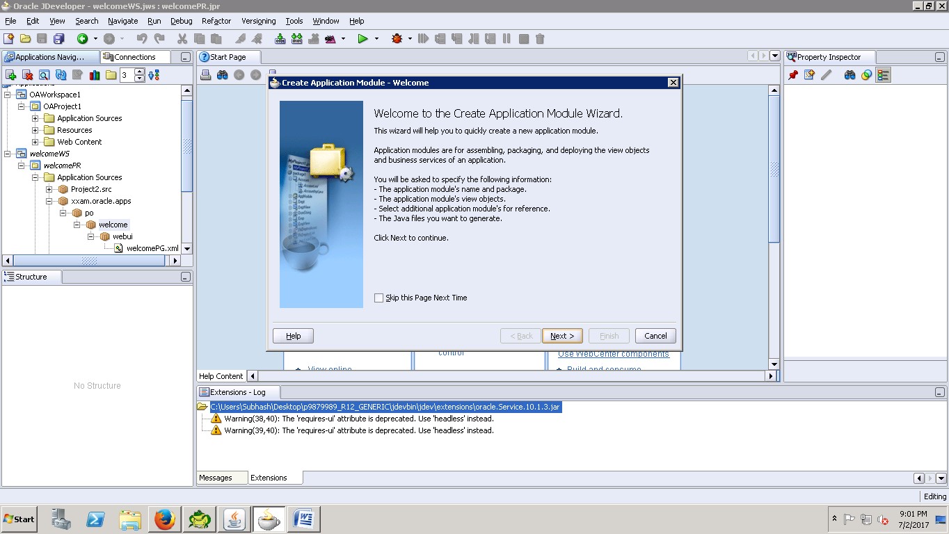 Oracle Application Framework: String Concatenate in OAF