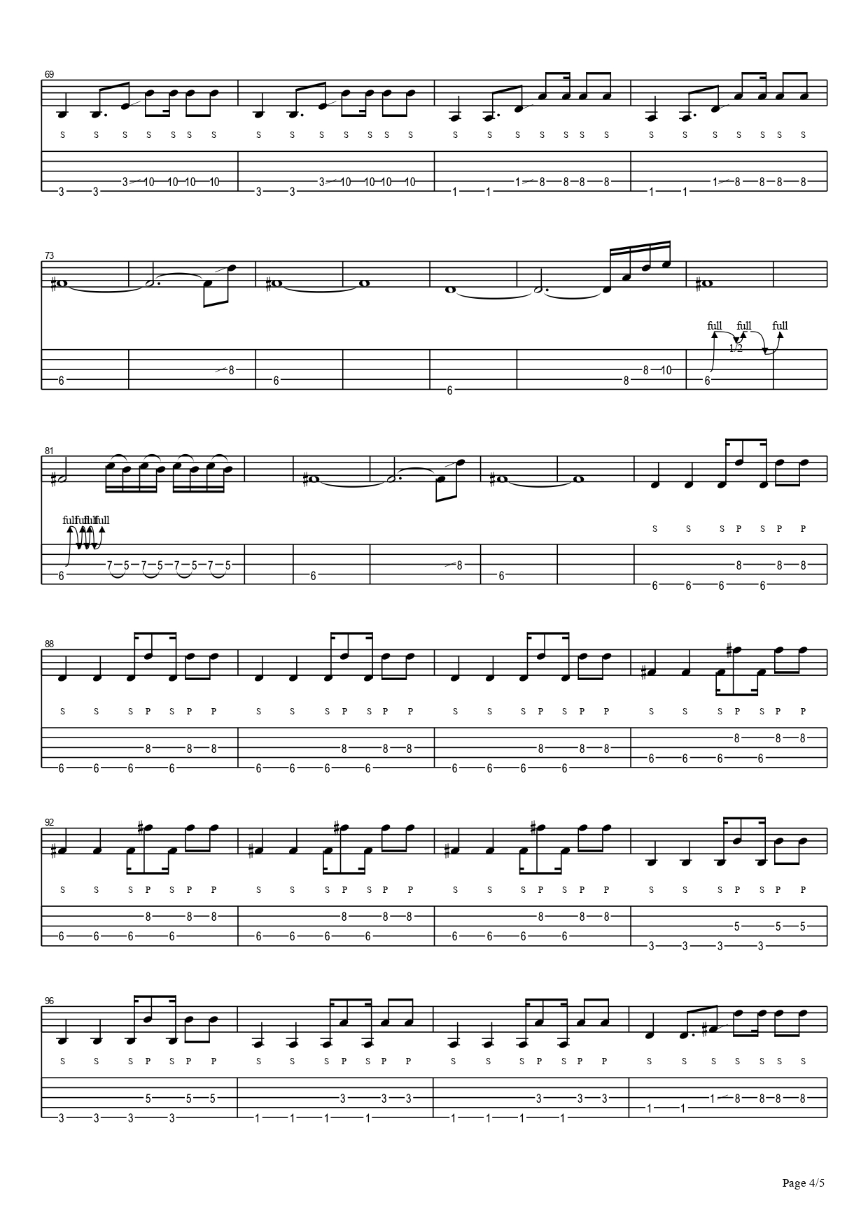 Crispy脆樂團 - 虛線 Bass Tab