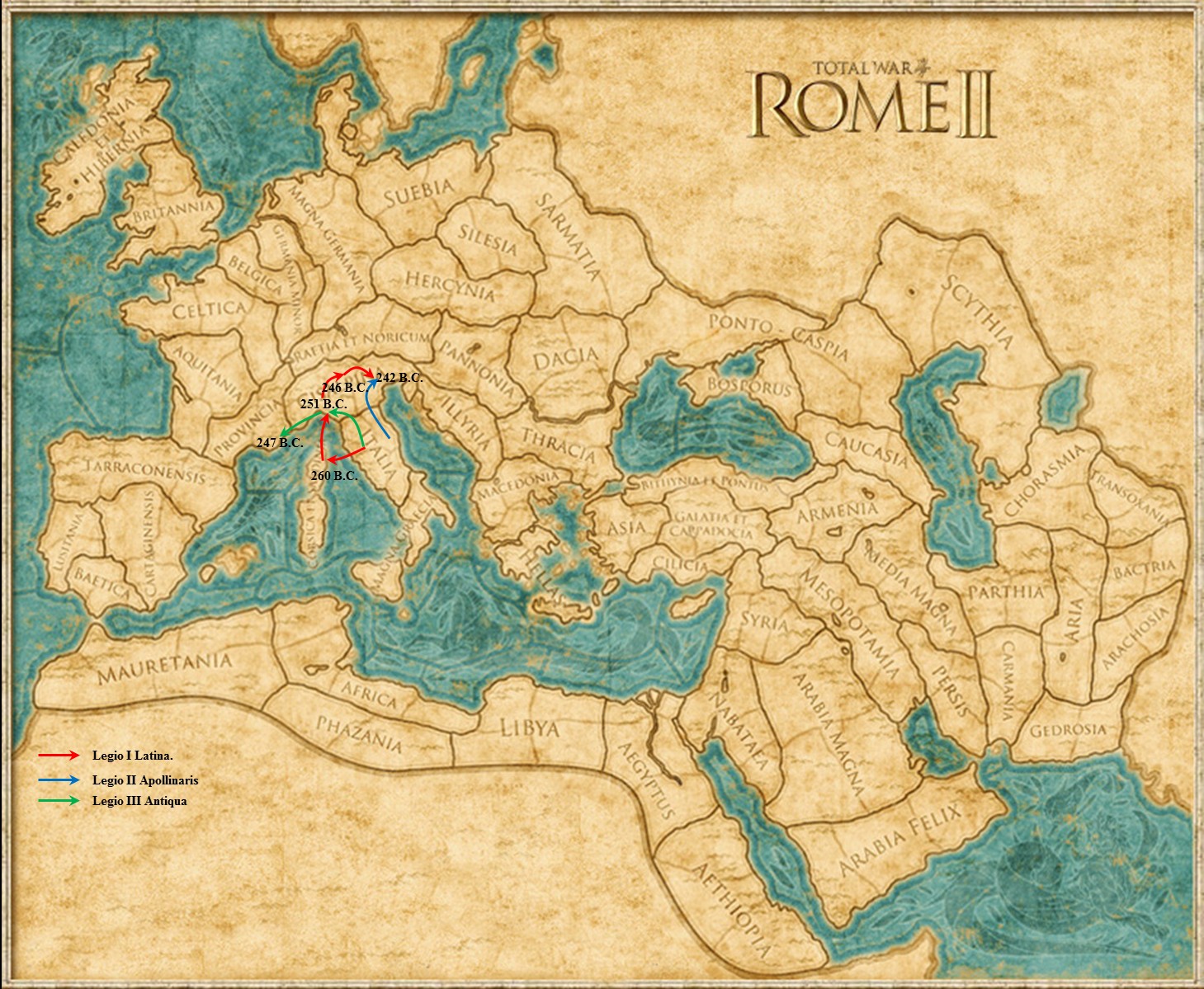 Keonaxovy hry: Total War Rome II: Strategická mapa