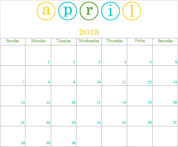 BLISSFUL ROOTS: Printable April Calendar