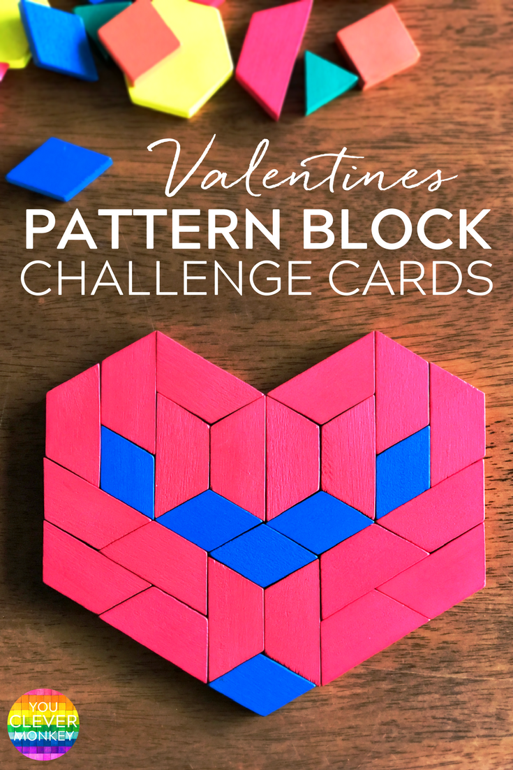 VALENTINES PATTERN BLOCK CHALLENGE CARDS | you clever monkey