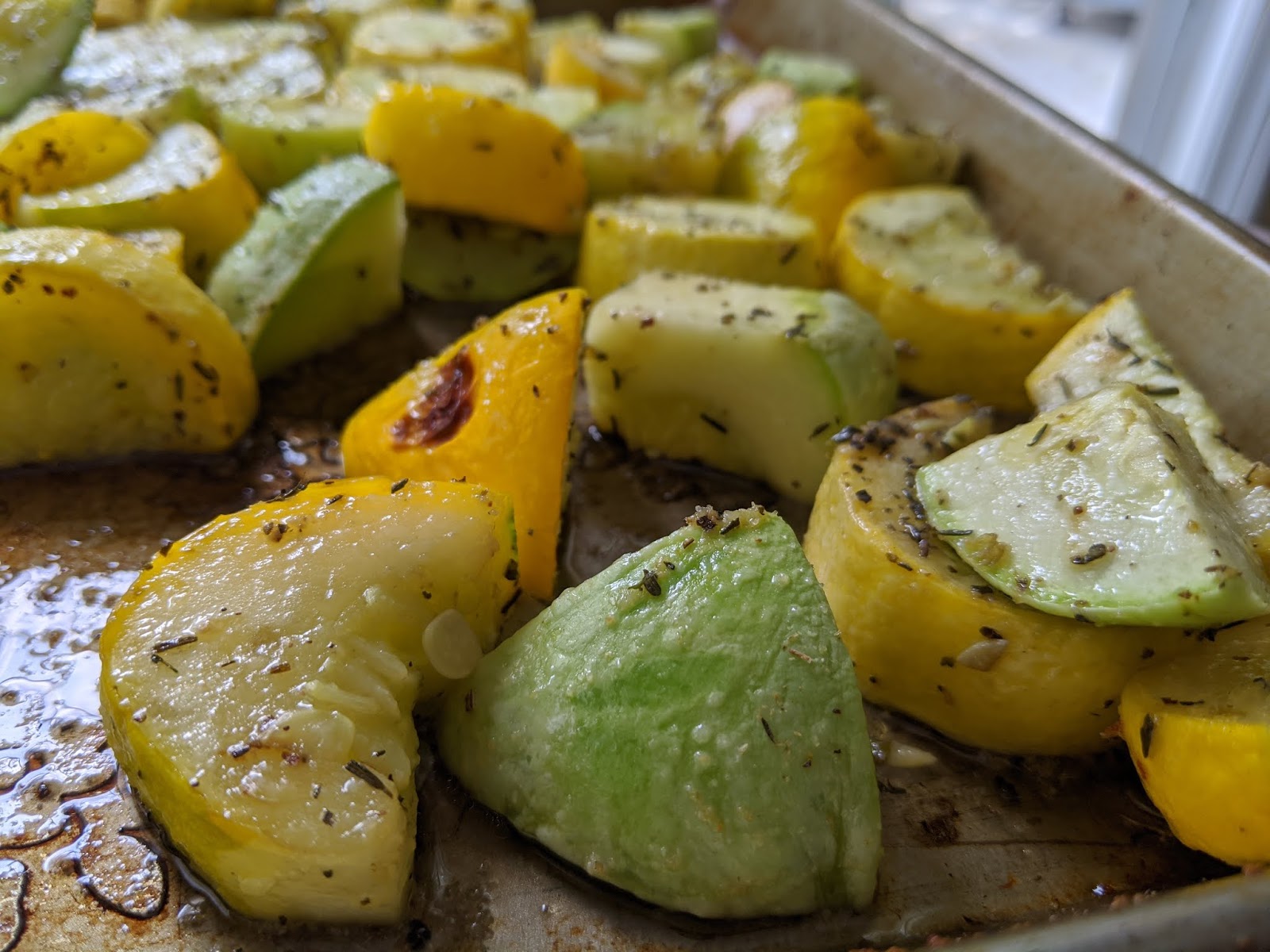Garlic Herb Patty Pan and Yellow Squash