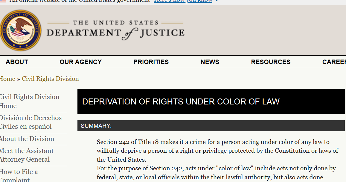 Nuke Pro: Deprivation Of Rights Under Color Of Law -- Is in FACT a CRIME
