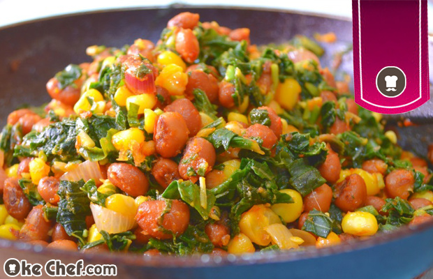 How To Cook Maize Beans Stir Fry - Oke Chef
