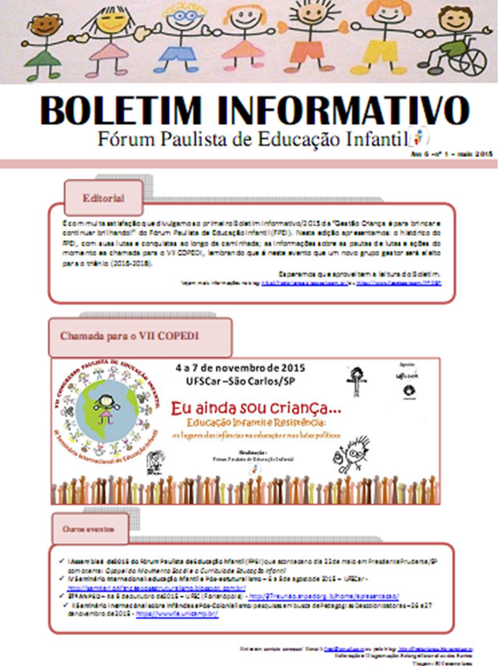FÓRUM PAULISTA DE EDUCAÇÃO INFANTIL