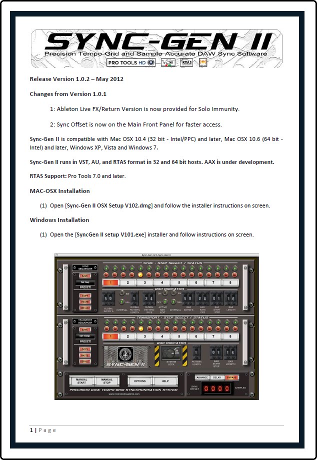 MATRIXSYNTH: Sync-Gen II Software Update V 1.0.2