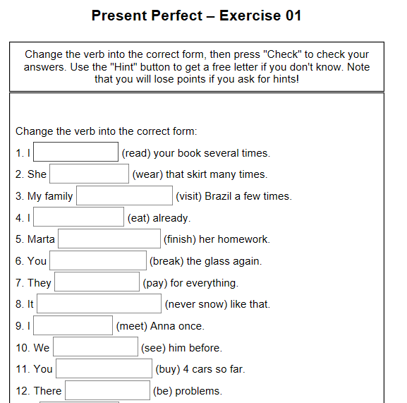 LEARNING PRESENT PERFECT TENSE: Actividades de aprendizaje