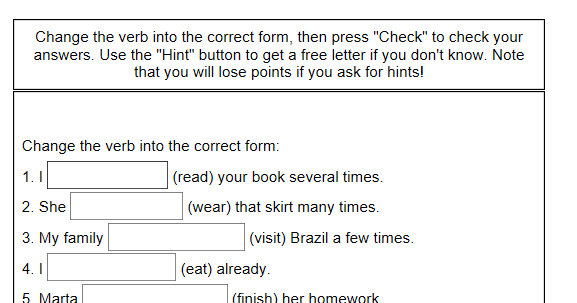 LEARNING PRESENT PERFECT TENSE: Actividades de aprendizaje