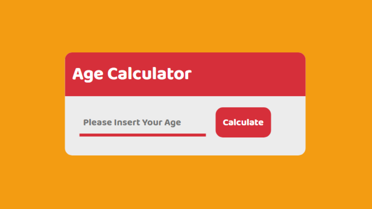 Creative Age Calculator Using Html Css And Javascript 2642