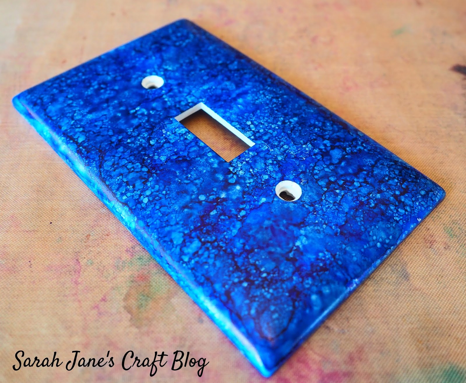 Stamped Alcohol Ink Switch Plate