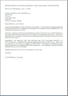 Material Replacement Letter Sample